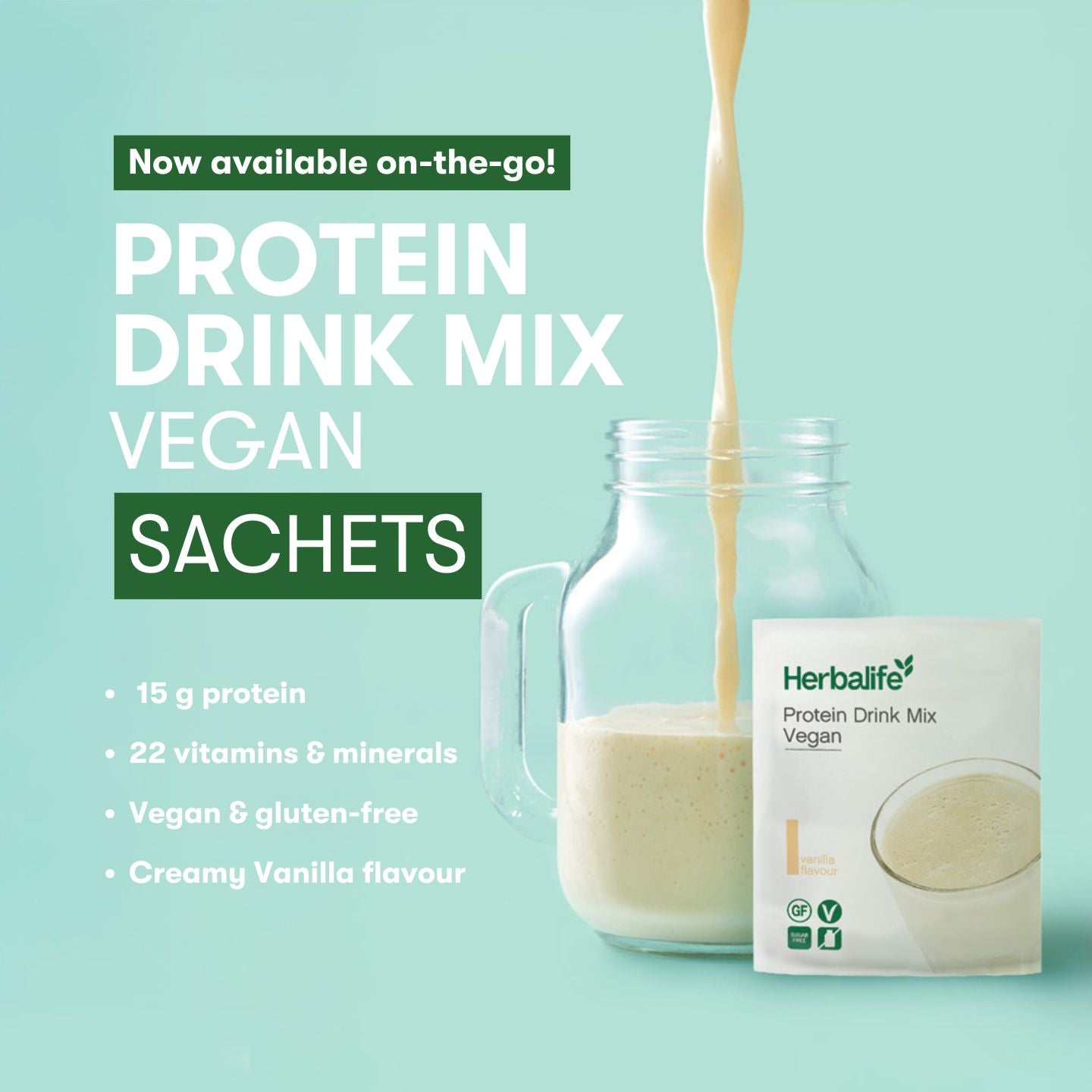 Vegan Protein Drink Mix Sachets Vanilla Pack of 7 sachets – MyBodyCoach